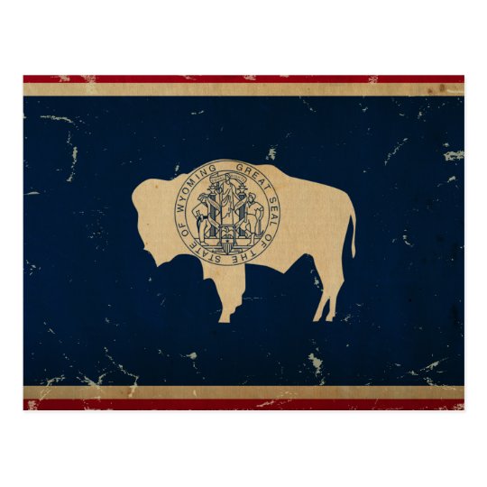 Wyoming State Flag VINTAGE Postcard | Zazzle.com