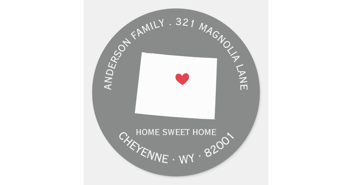 WYOMING State | New Home Address Label Sticker | Zazzle