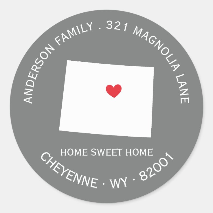 WYOMING State | New Home Address Label Sticker | Zazzle