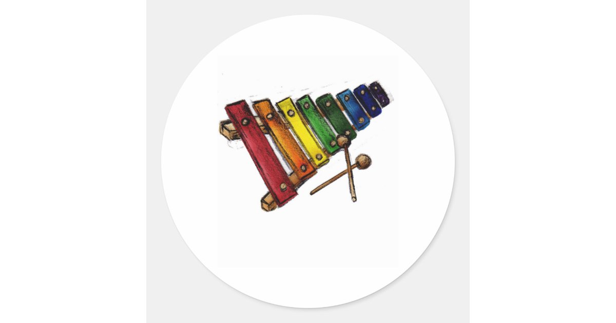 X is for Xylophone Classic Round Sticker | Zazzle