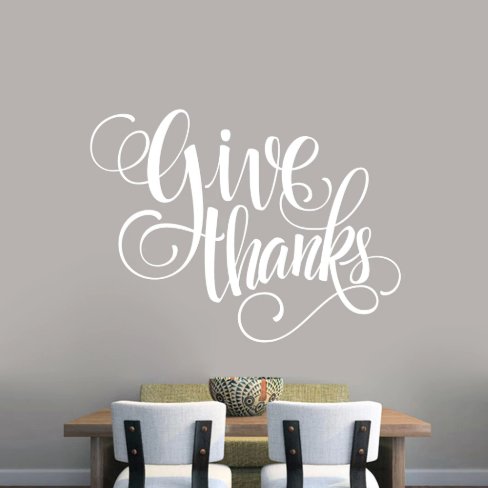 X-Large Give Thanks Script Wall Decal | Zazzle.com
