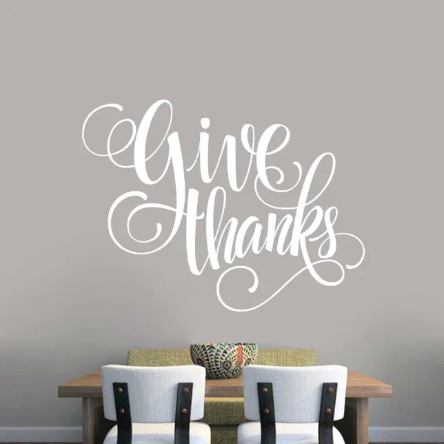 X-Large Give Thanks Script Wall Decal | Zazzle