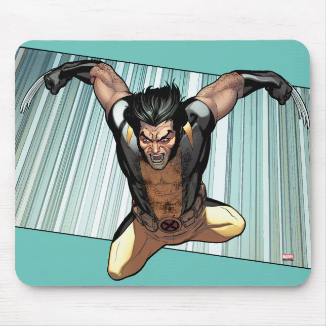 X-Men | Wolverine Leaping Down Comic Panel Mouse Pad | Zazzle