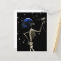 X-Ray Skeleton Getting Dressed - Blue Hair Postcard | Zazzle