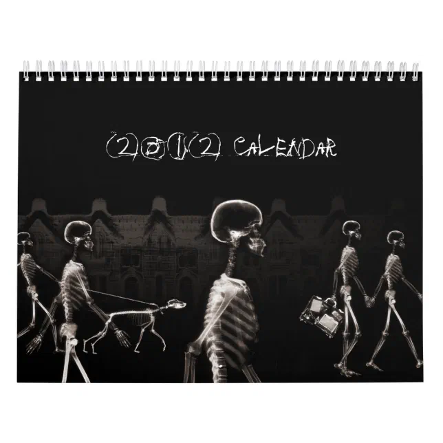 X-Ray Skeletons Midnight Stroll Black Sepia Calendar | Zazzle