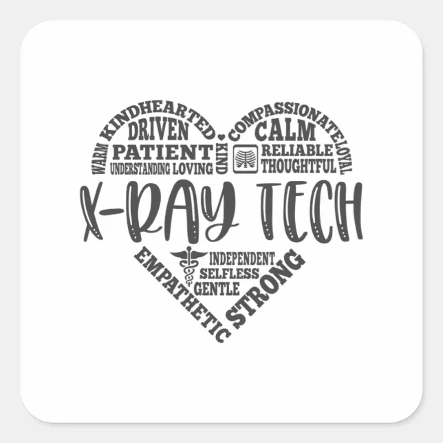 X-ray tech, Xray technologist Square Sticker | Zazzle