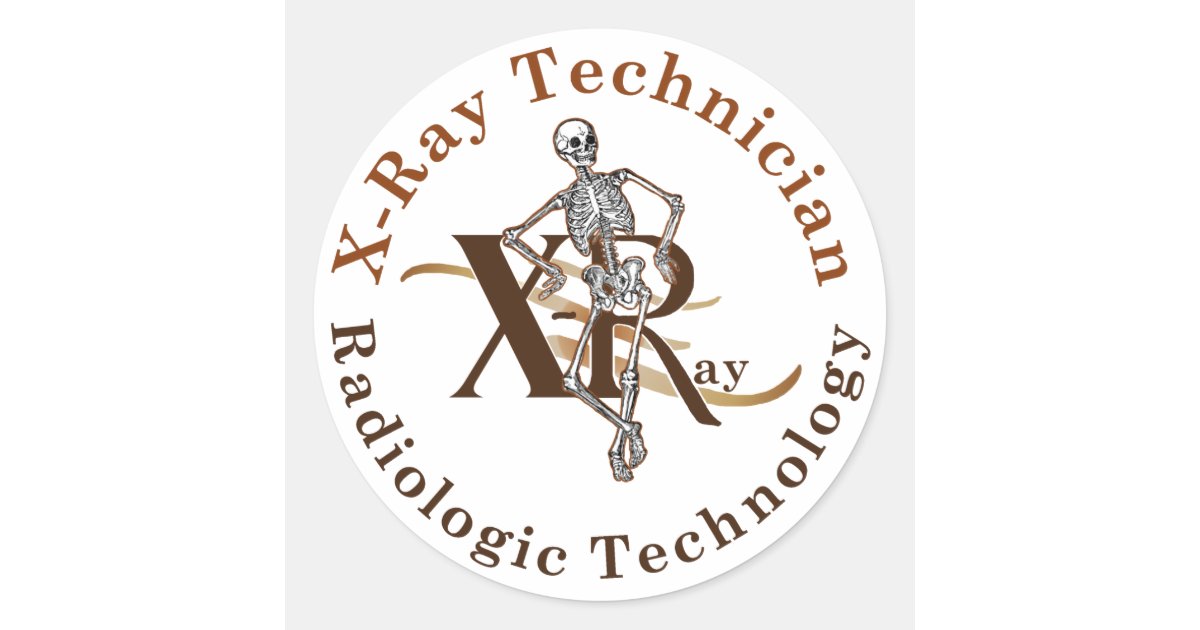 X Ray Technician Circle Brown Classic Round Sticker | Zazzle