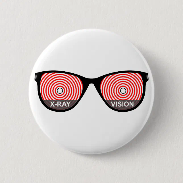 X-Ray Vision Glasses Button | Zazzle