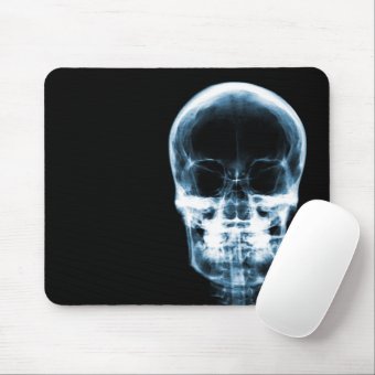 X-RAY VISION SKELETON SKULL - Blue Mouse Pad | Zazzle