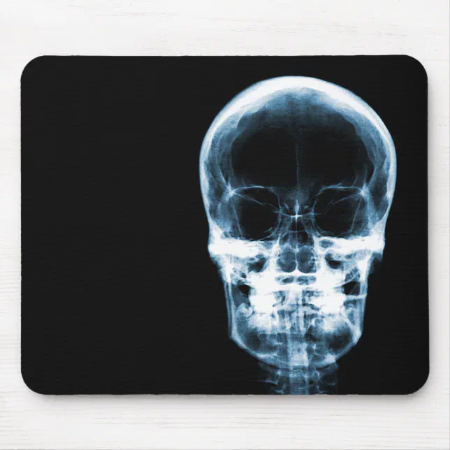 X-RAY VISION SKELETON SKULL - Blue Mouse Pad | Zazzle