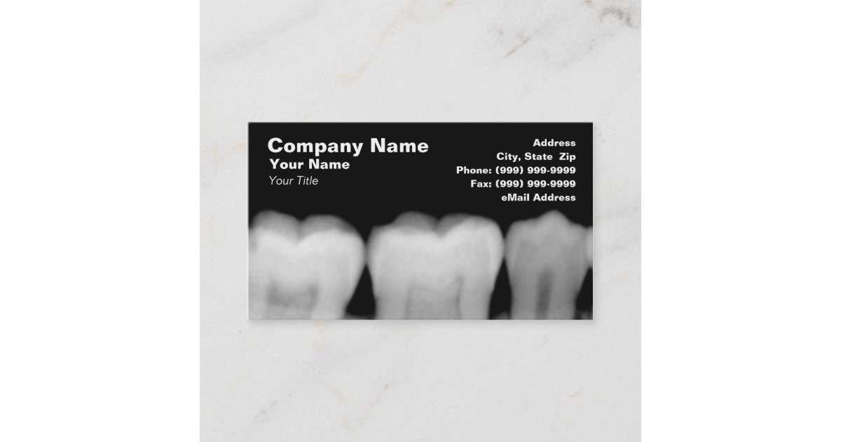 X-Rays of Teeth Business Card | Zazzle