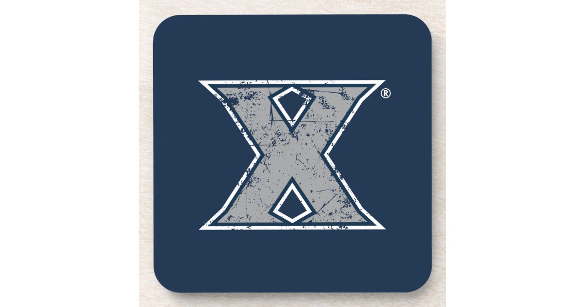 Xavier University Distressed Logo Beverage Coaster | Zazzle