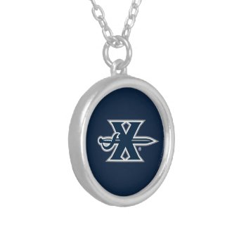 Xavier University Sword Logo Silver Plated Necklace | Zazzle