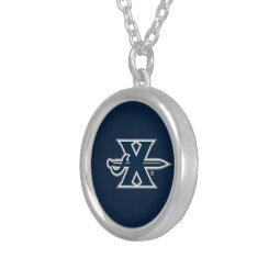 Xavier University Sword Logo Silver Plated Necklace | Zazzle