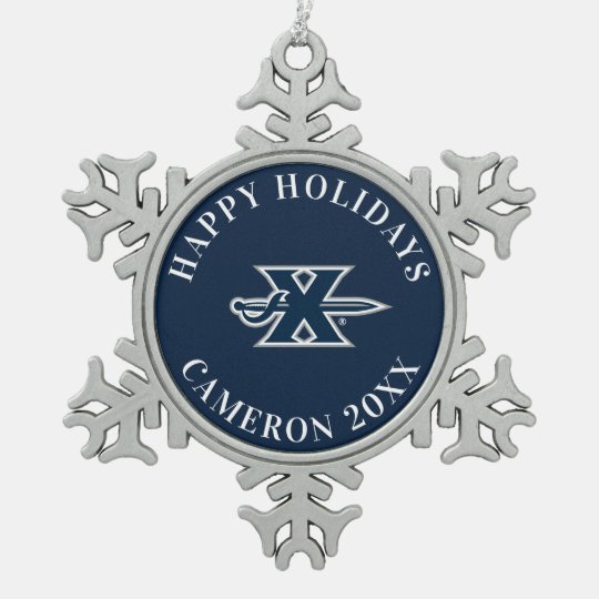 Xavier University Sword Logo Snowflake Pewter Christmas Ornament ...