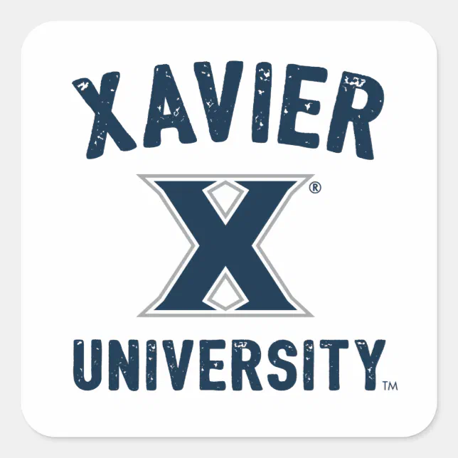 Xavier University Vintage Square Sticker | Zazzle
