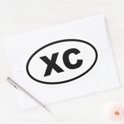 XC Cross Country Oval Sticker | Zazzle