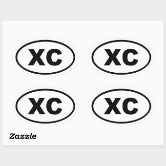 XC Cross Country Oval Sticker | Zazzle