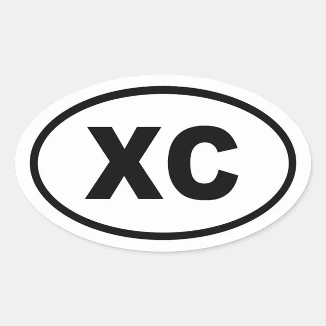 XC Cross Country Oval Sticker | Zazzle