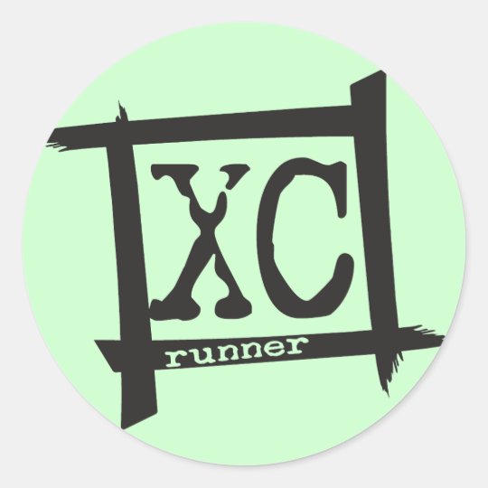 XC Cross Country Runner Classic Round Sticker | Zazzle.com
