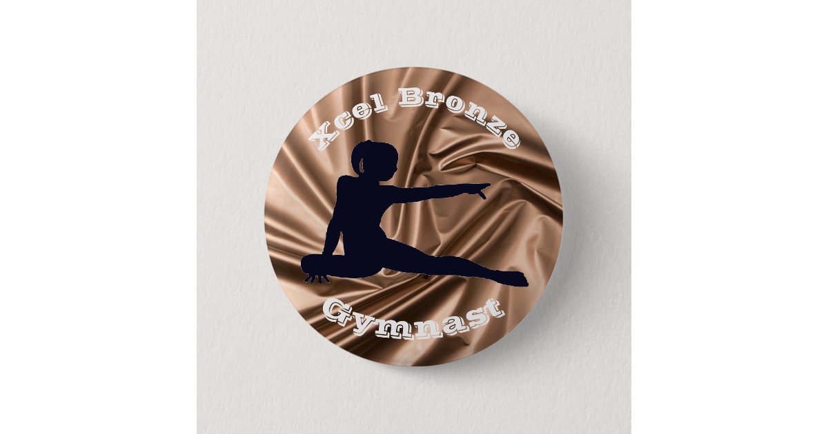 Xcel Bronze Gymnast - Girls Gymnastics Button | Zazzle