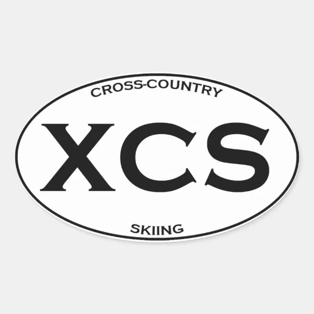 XCS - Cross Country Skiing Oval Sticker | Zazzle
