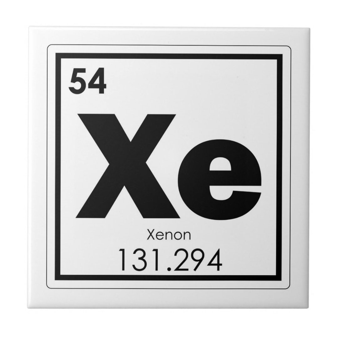 Xenon chemical element symbol chemistry formula ge tile | Zazzle