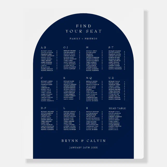 XL Arch Seating Chart Wedding Reception Table Sign | Zazzle
