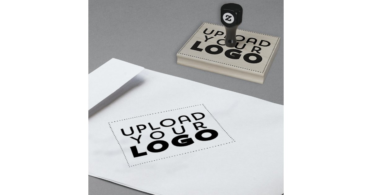 XL Business Logo Custom 4x5 Rubber Wooden Stamp | Zazzle