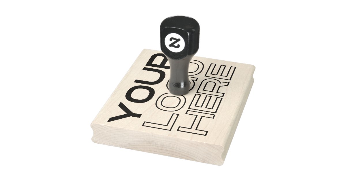 XL Large Business Logo Custom Rubber Stamp | Zazzle