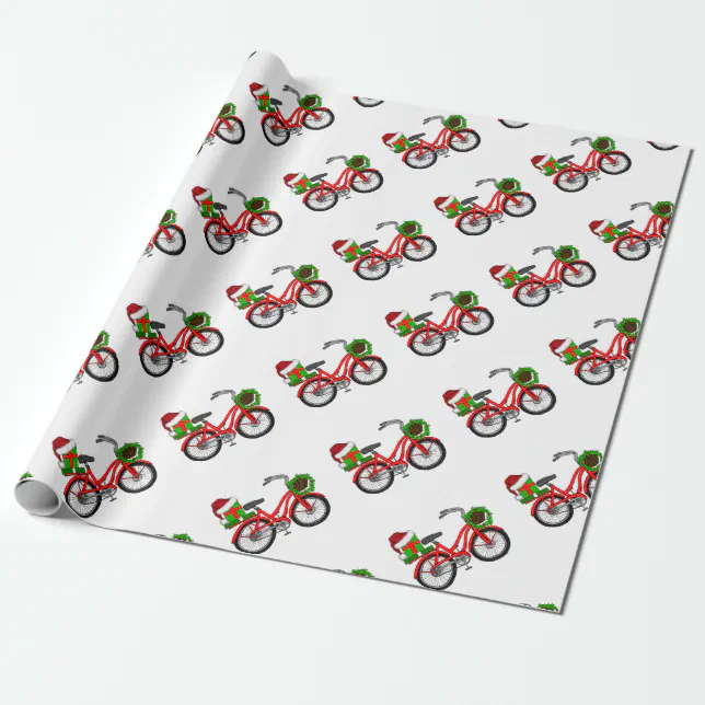 xmas bike wrapping paper | Zazzle