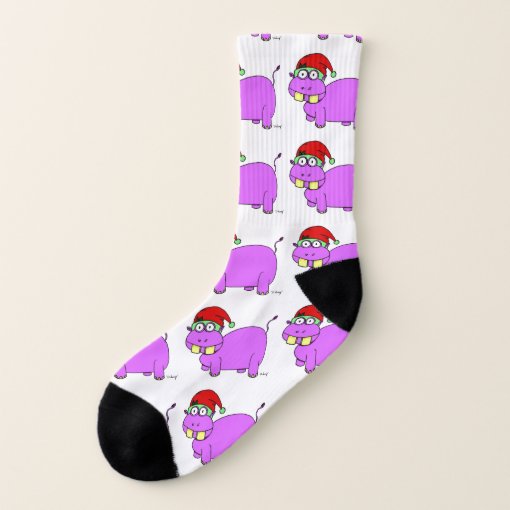 Xmas Hippo Socks | Zazzle
