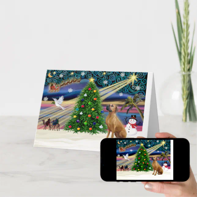 Xmas Magic-Rhodesian Ridgeback-lkup Holiday Card | Zazzle