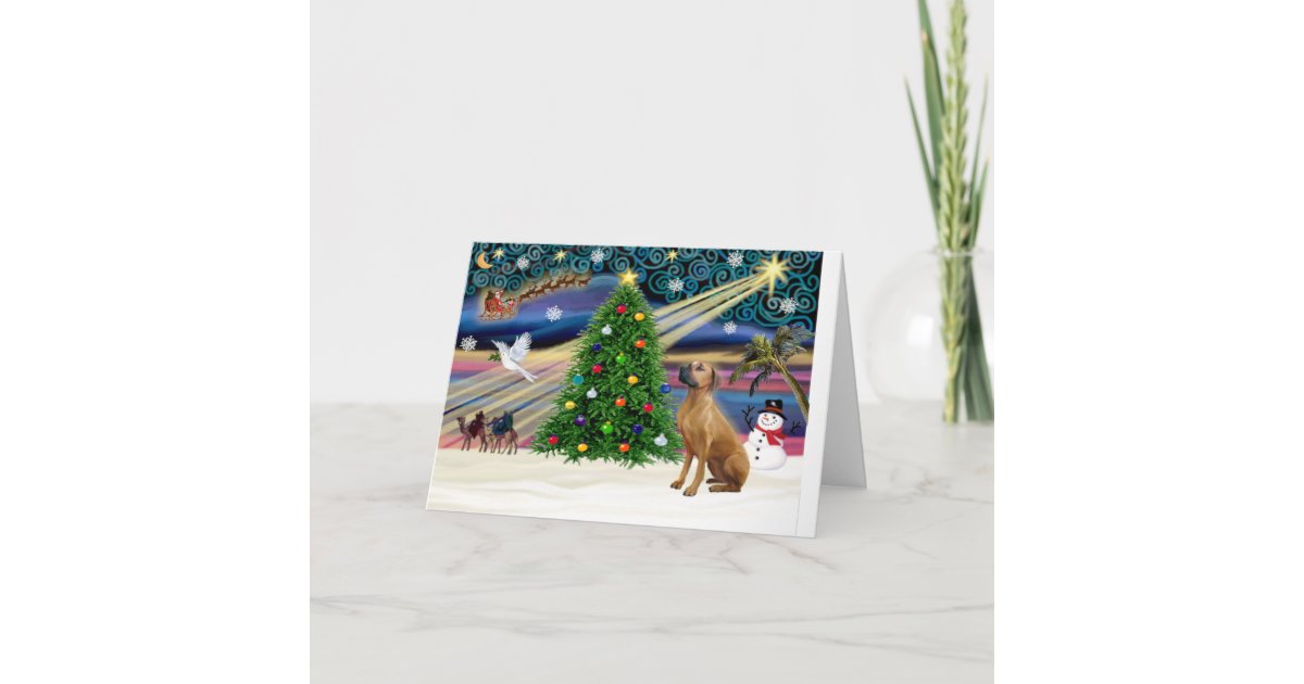 Xmas Magic-Rhodesian Ridgeback-lkup Holiday Card | Zazzle