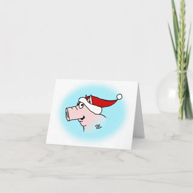 Xmas Pig Card | Zazzle