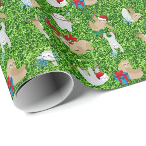 xmas sloth wrapping paper | Zazzle