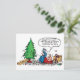 Xmas Tree Fight Holiday Postcard | Zazzle