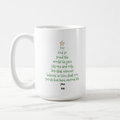 Xmas Tree Scripture Verse (John 3:16) Coffee Mug | Zazzle