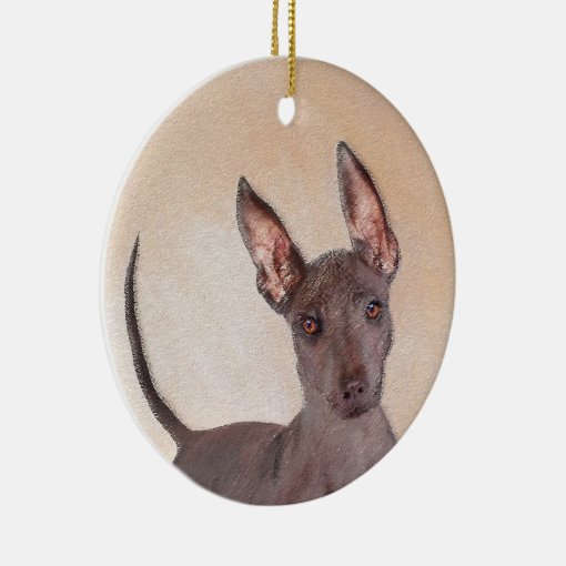 Xoloitzcuintli Painting - Cute Original Dog Art Ceramic Ornament | Zazzle