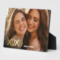 XOXO Best Friends Gold Script BFF Photo Plaque | Zazzle