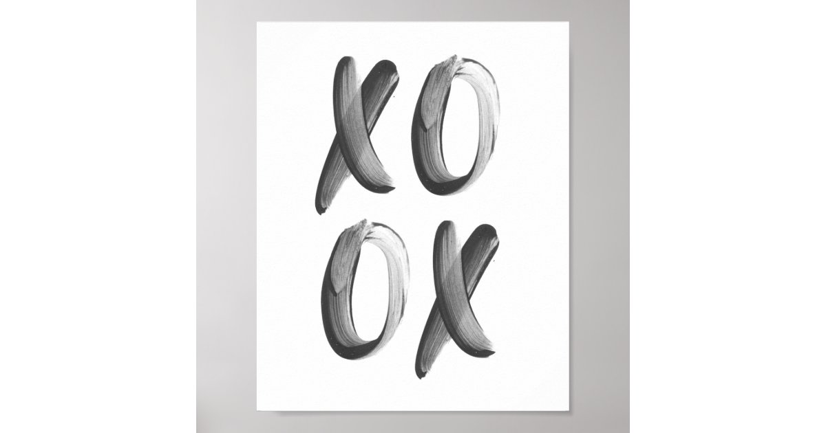 XOXO Brush Font Poster | Zazzle