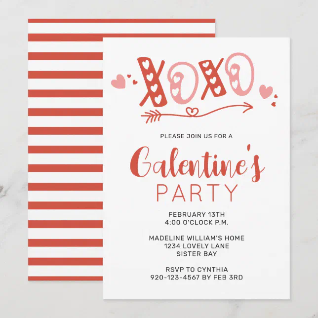 XOXO Galentine's Day Party Invitation | Zazzle