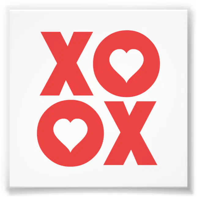 XOXO Hugs and Kisses Valentine's Day Photo Print | Zazzle