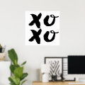 XOXO Hugs & Kisses | Brush Typography Poster | Zazzle