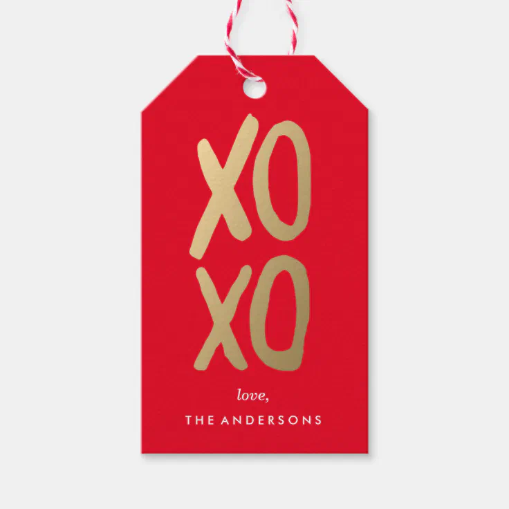 XOXO in Red | Gift Tags | Zazzle