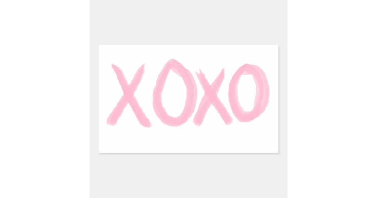 XOXO RECTANGULAR STICKER | Zazzle