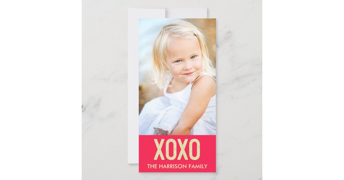 XOXO Valentine's Day Photo Card | Zazzle