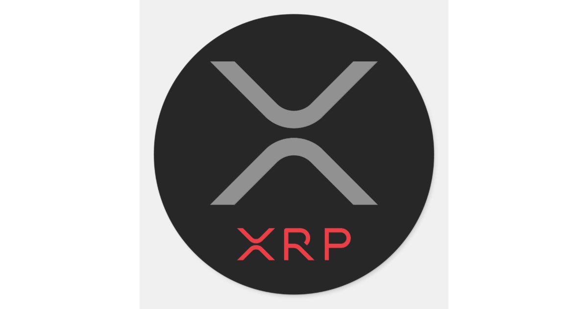 XRP Ripple Gray & Red Logo | Sticker | Zazzle