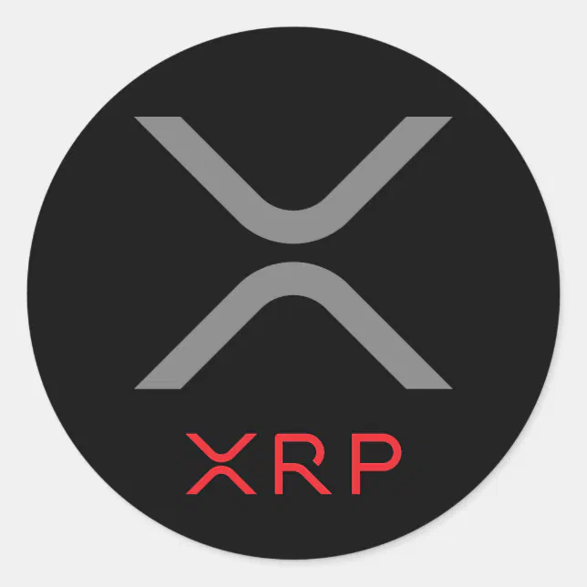 XRP Ripple Gray & Red Logo | Sticker | Zazzle