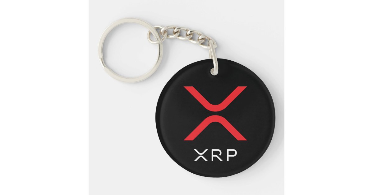 XRP Ripple Red & White Logo | Keychain | Zazzle